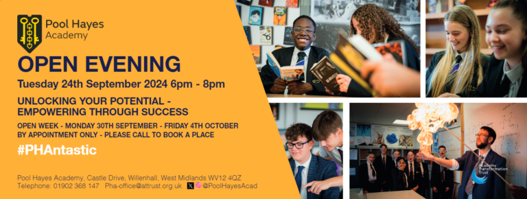 Year 6 Open Evening - Tuesday 24th September - Pool Hayes Academy