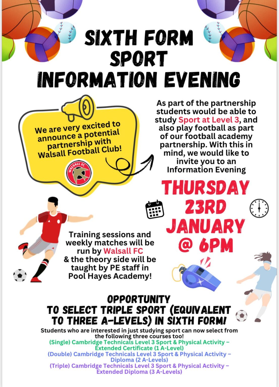 Sixth Form Sports Information Evening - Pool Hayes Academy