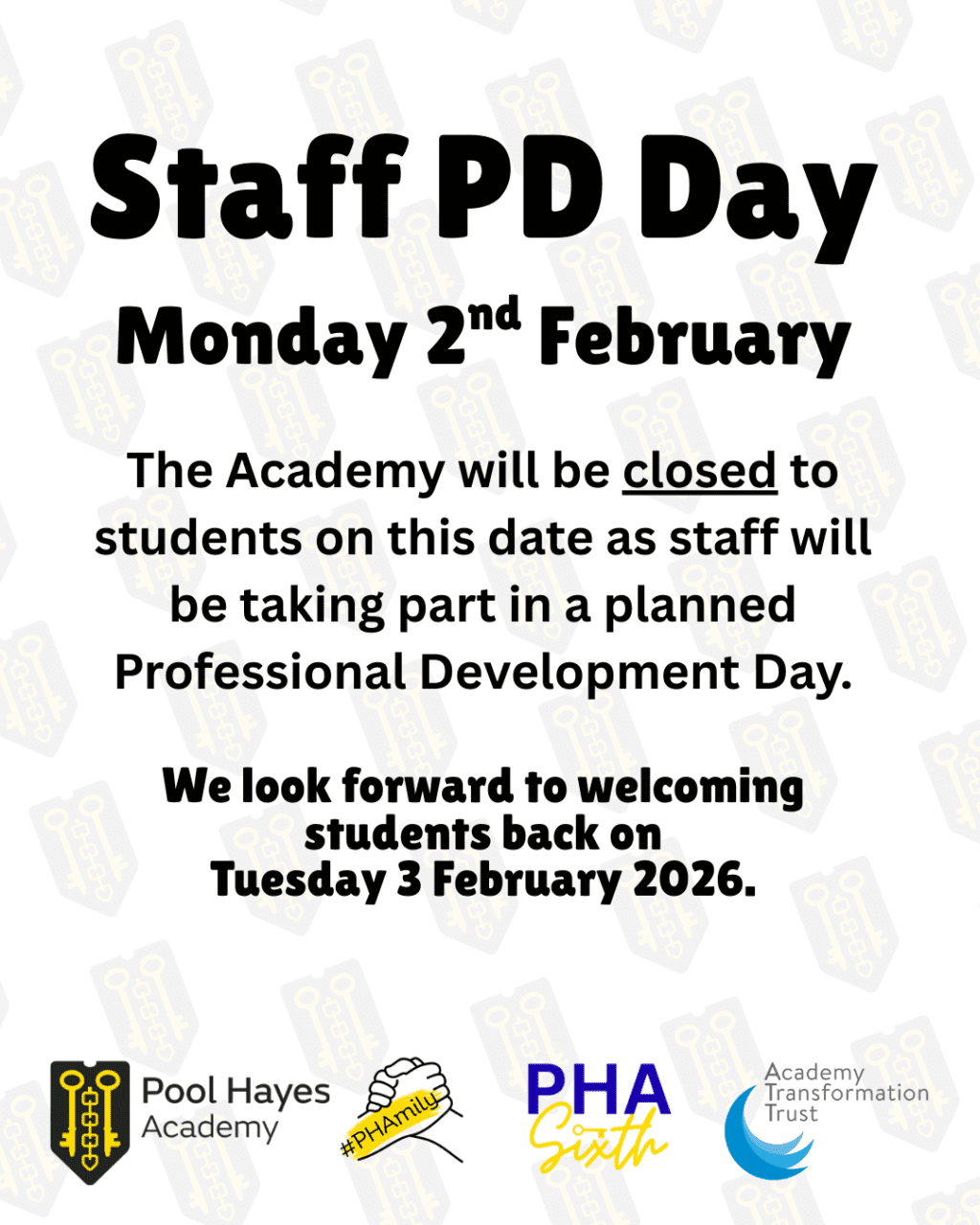 Monday 2nd February - Staff PD Day (Academy closed to students) - Pool ...