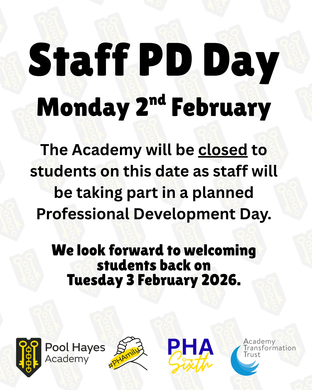 Monday 2nd February - Staff PD Day (Academy closed to students) - Pool ...